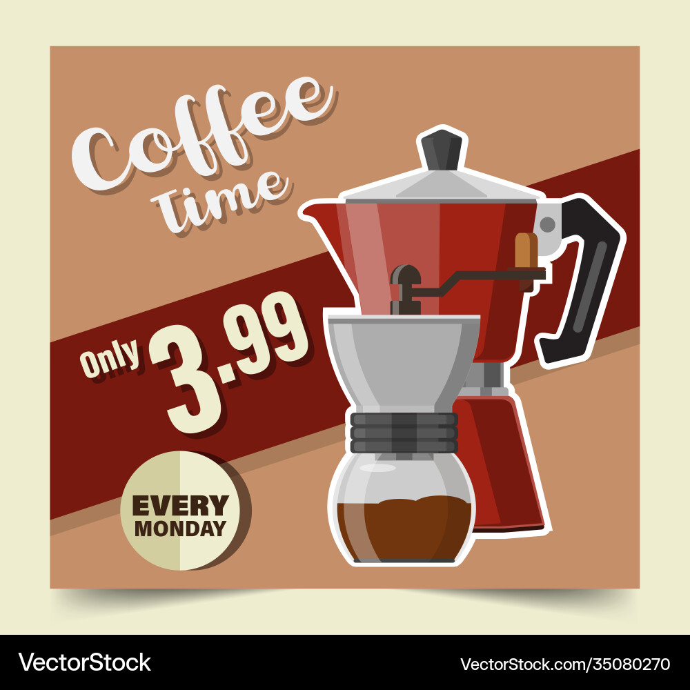 Coffee banner design Royalty Free Vector Image