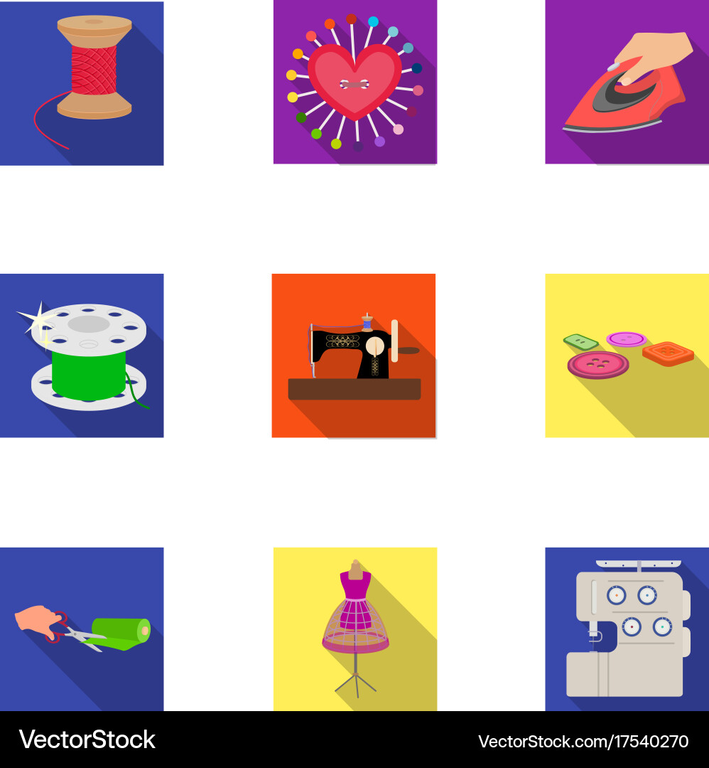 Coil with thread sewing machine fabric and other Vector Image