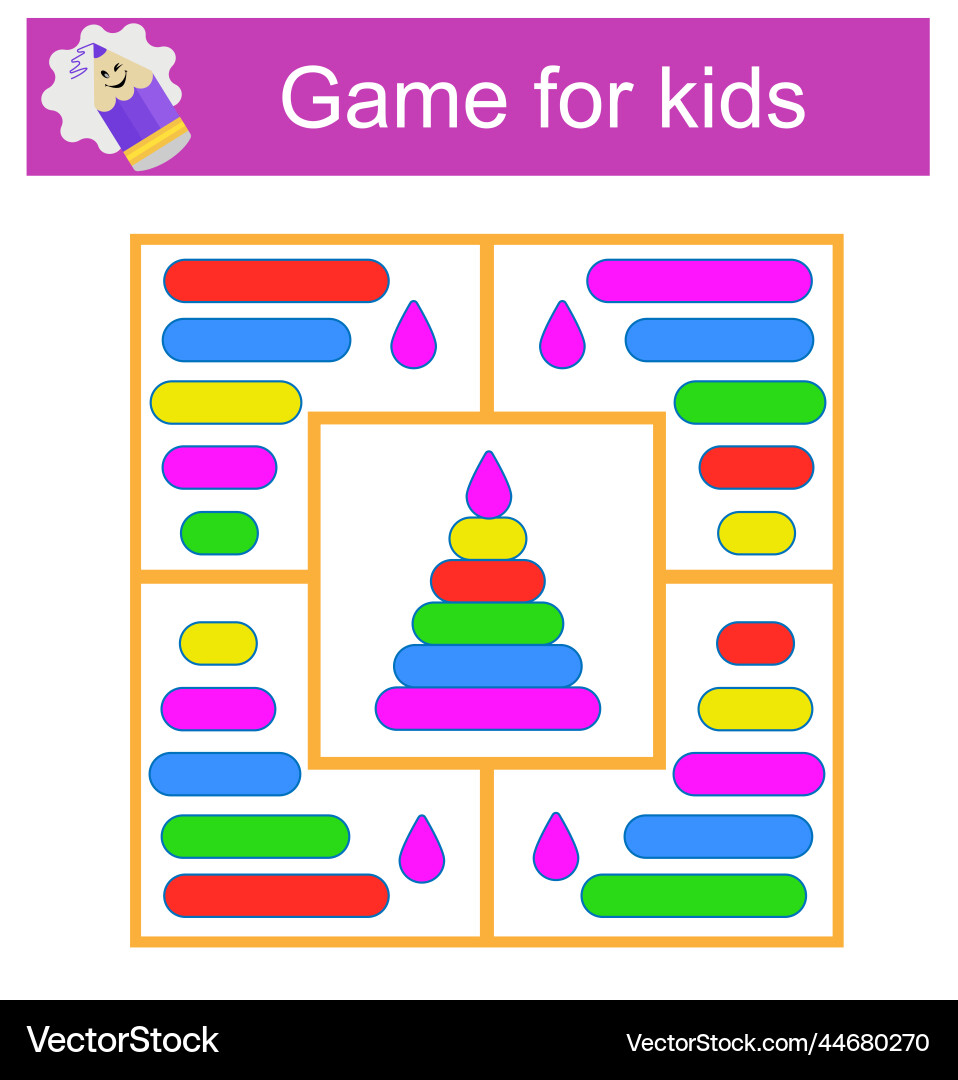 Educational logical game for kids Royalty Free Vector Image