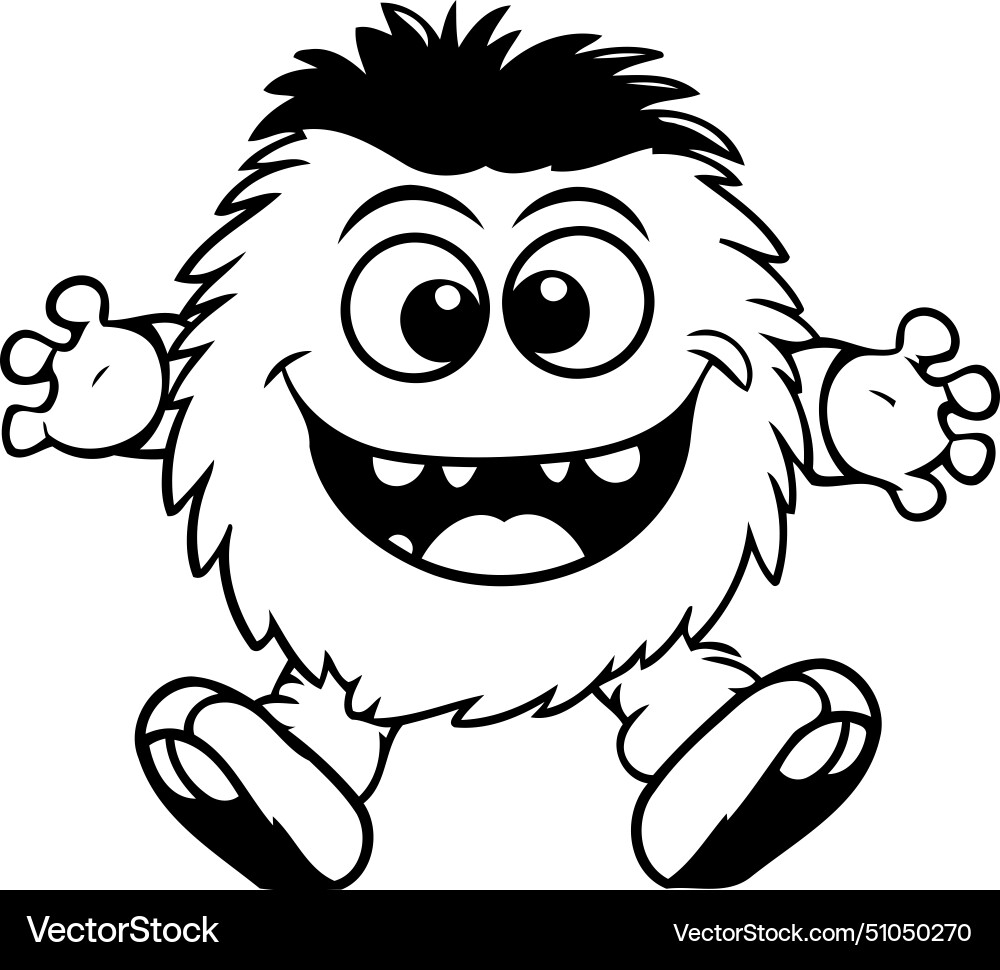 Funny cartoon monster running on a white Vector Image