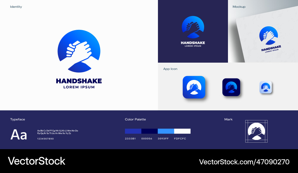 Handshake abstract logo template partners Vector Image