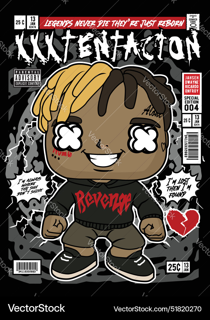 Pop art xxxtentacion Royalty Free Vector Image