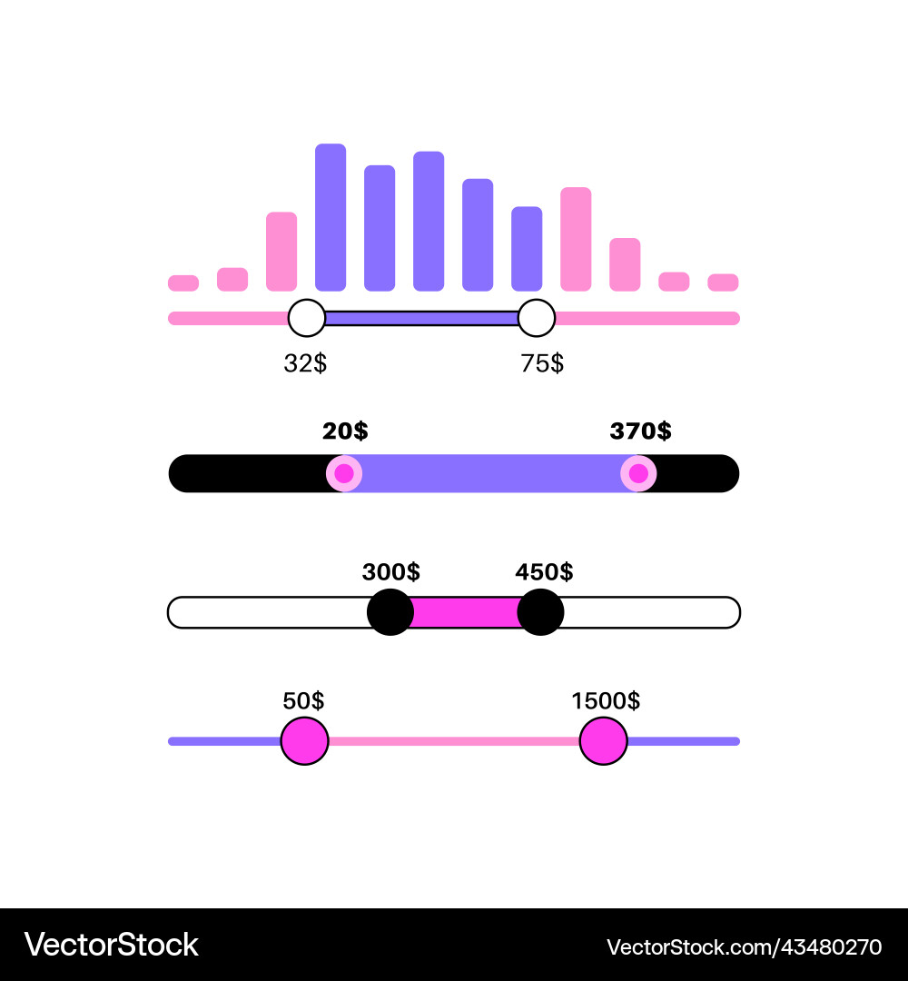 Price range filter Royalty Free Vector Image - VectorStock