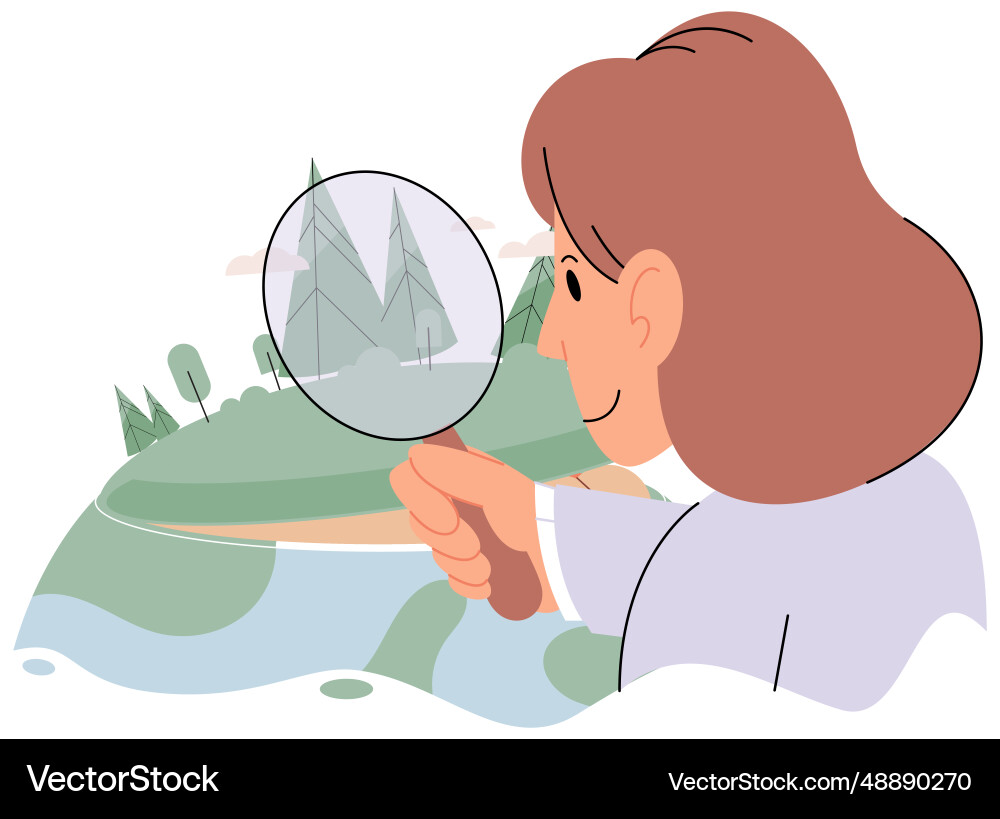 Scientist conducts research to study plants Vector Image