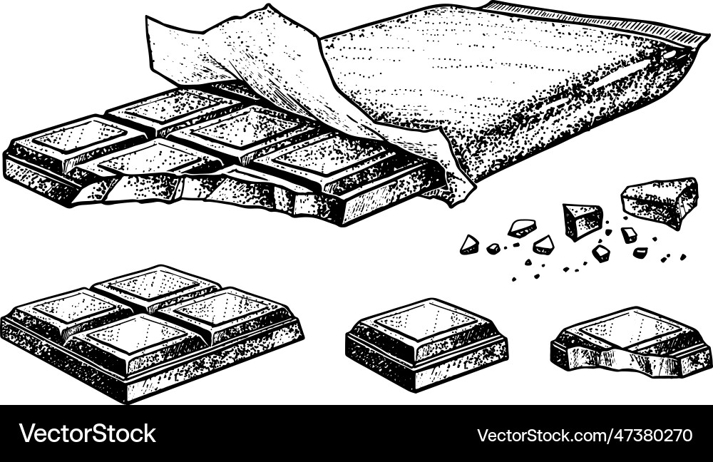 Sketch collection of chocolate Royalty Free Vector Image