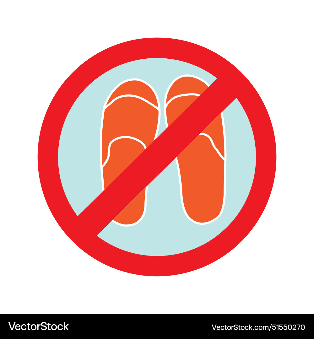 Wearing sandals is prohibited icon Royalty Free Vector Image
