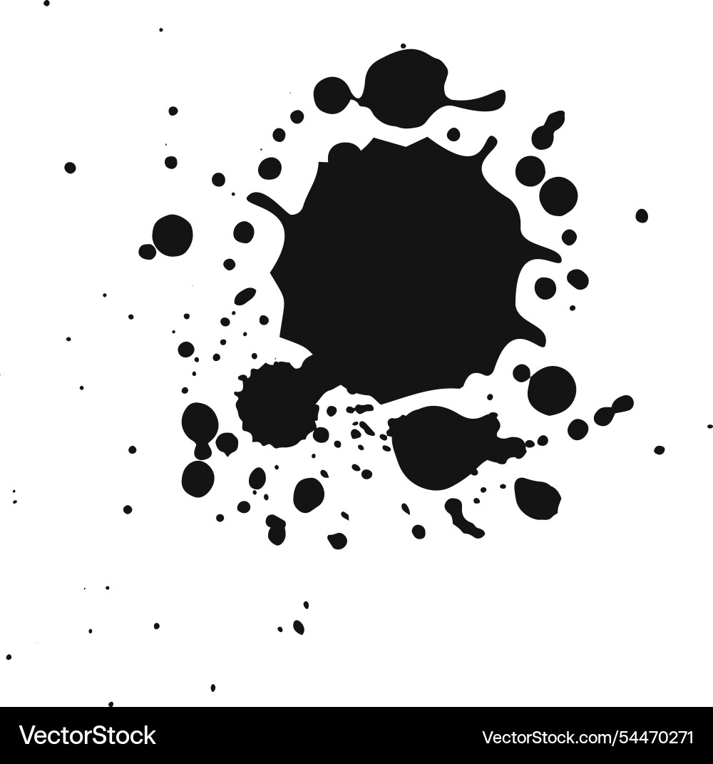 Captivating black ink splashing on white Vector Image