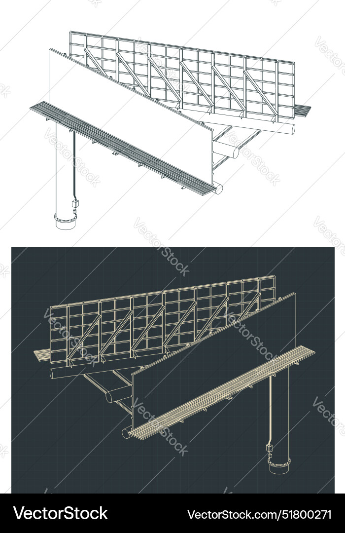 Double sided v type outdoor advertising billboard Vector Image