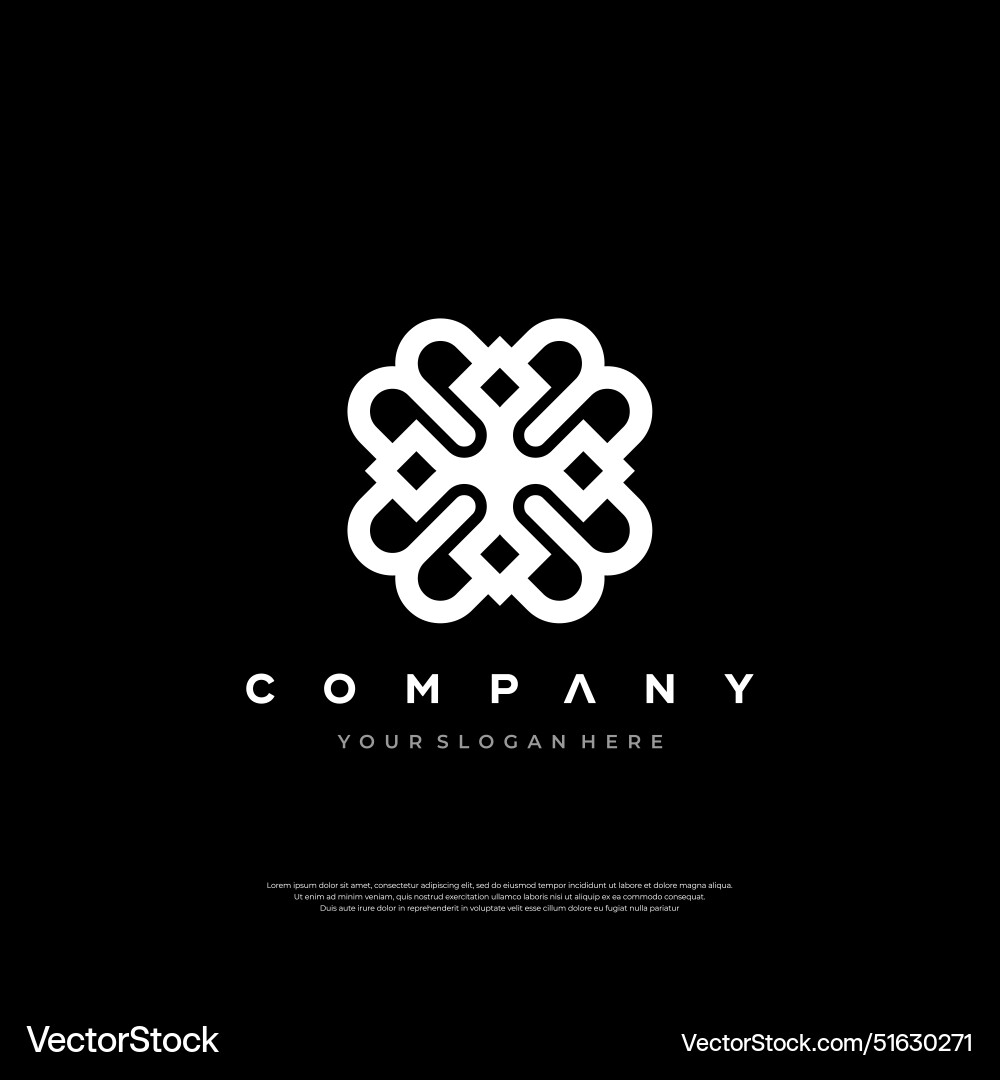 Interwoven strength logo Royalty Free Vector Image