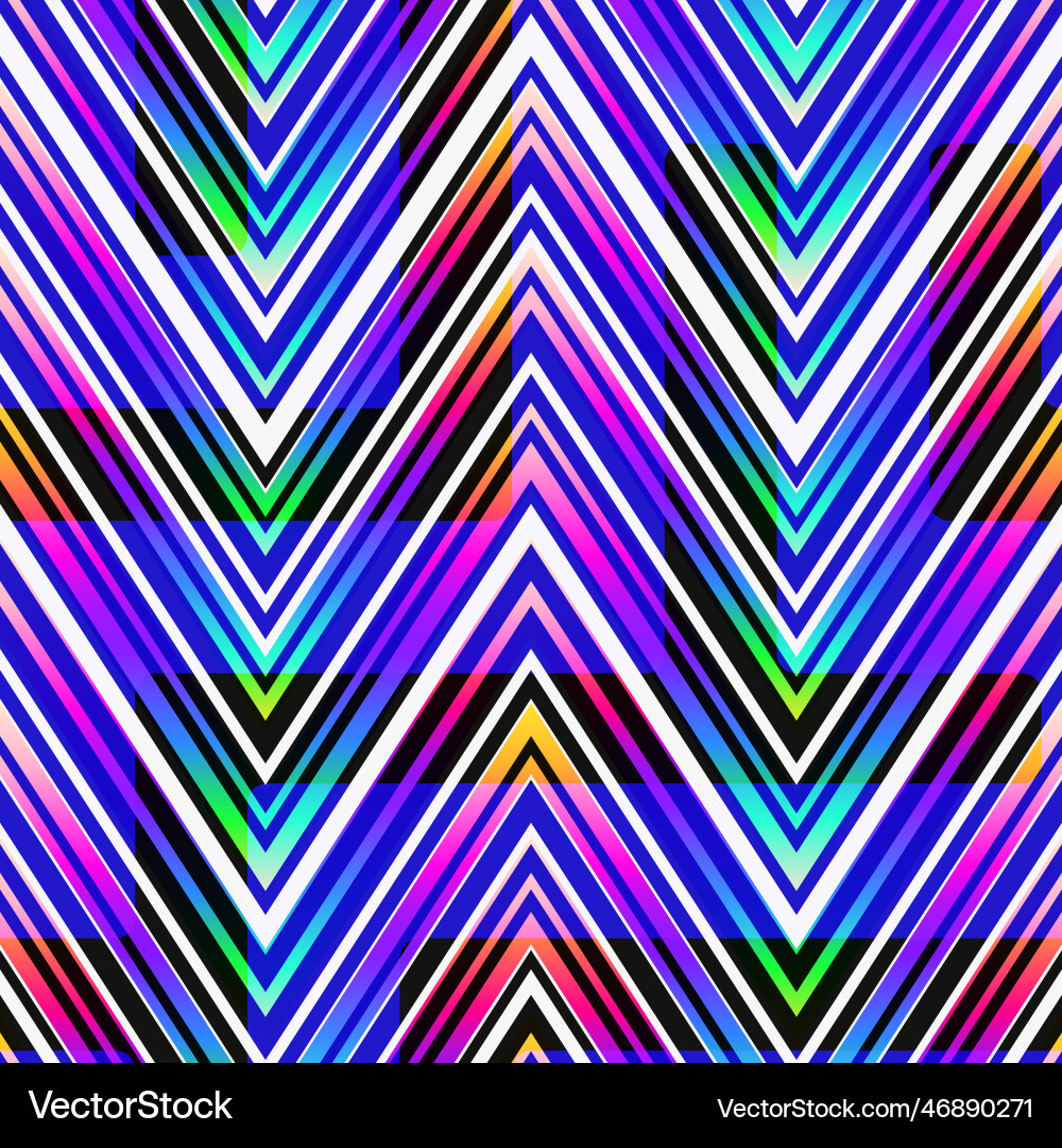 Neon zigzag seamless pattern Royalty Free Vector Image