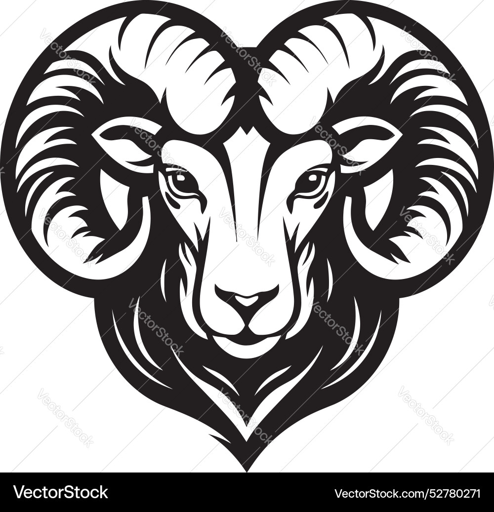 Nostalgic power vintage logo design with ram head Vector Image