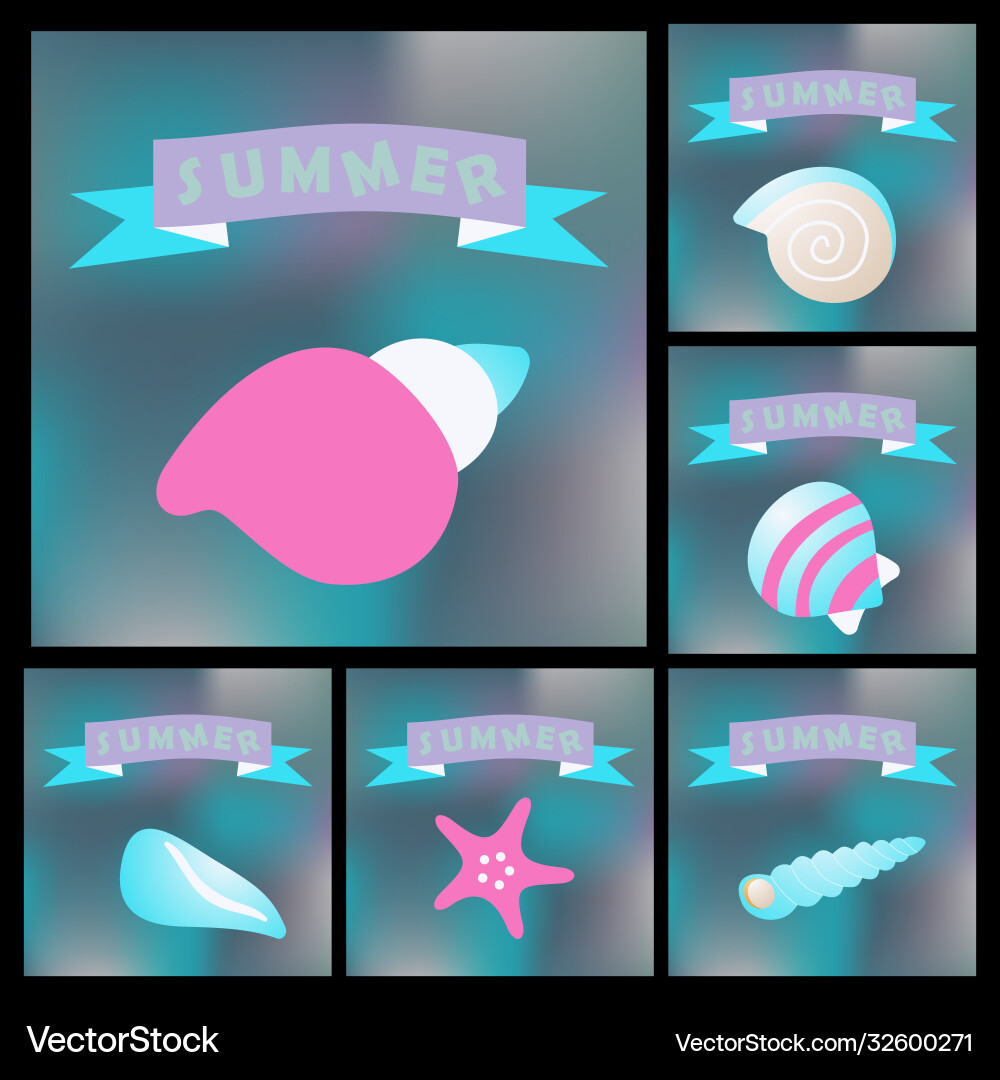 Sea shells and star Royalty Free Vector Image - VectorStock