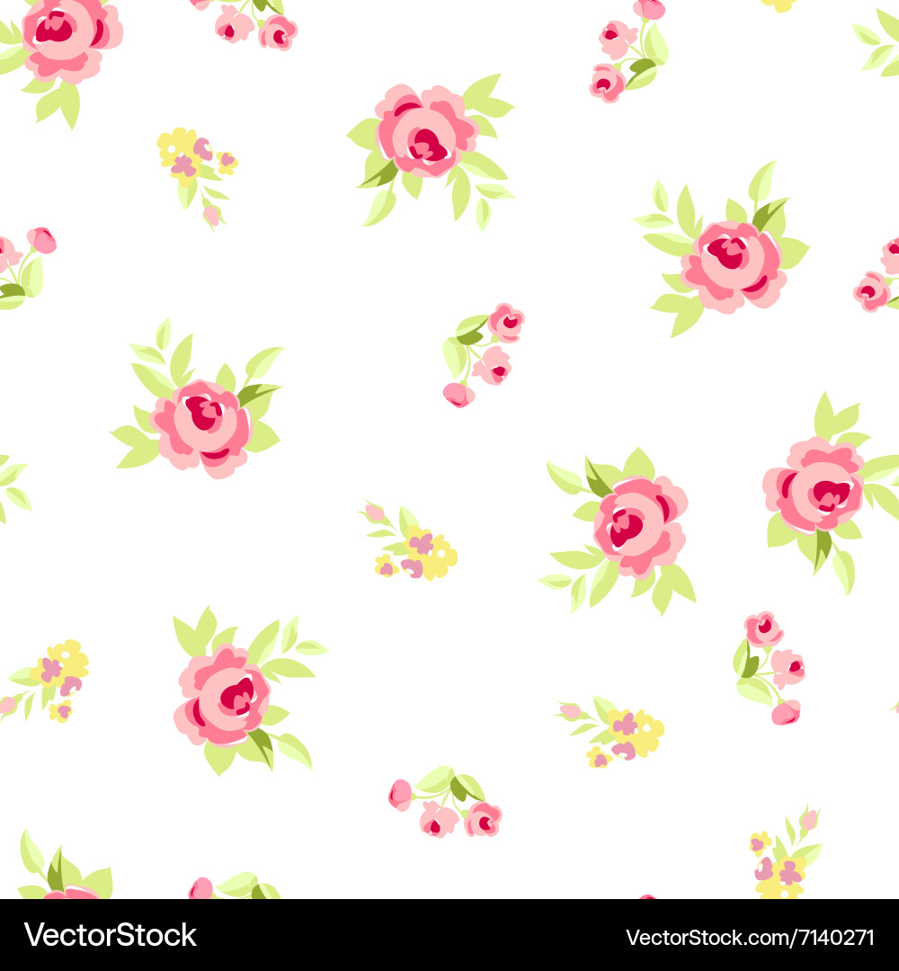 Seamless floral pattern with pink roses Royalty Free Vector
