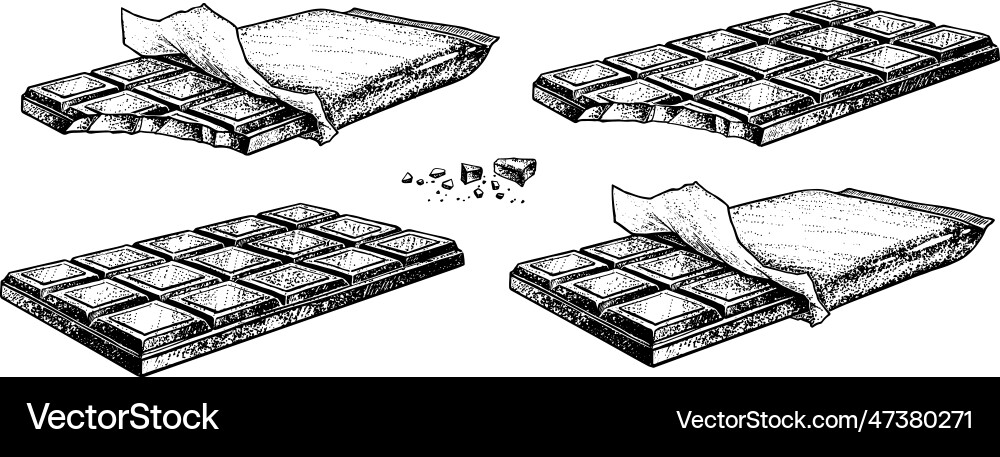 Sketch set of chocolate Royalty Free Vector Image