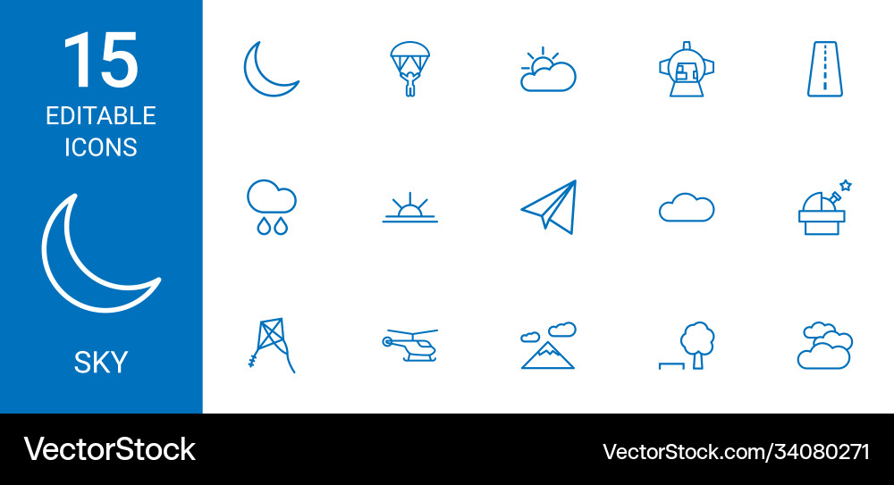 Sky Icons Lizenzfreies Vektorbild - VectorStock