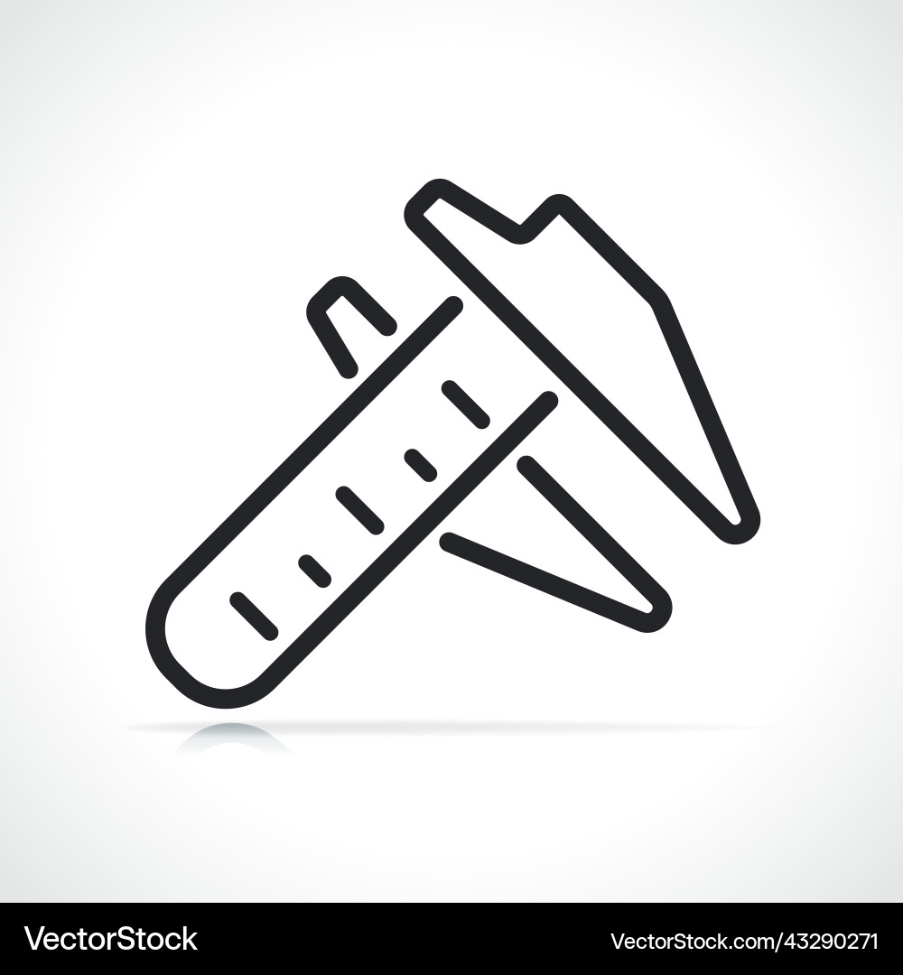 Vernier caliper thin line icon Royalty Free Vector Image