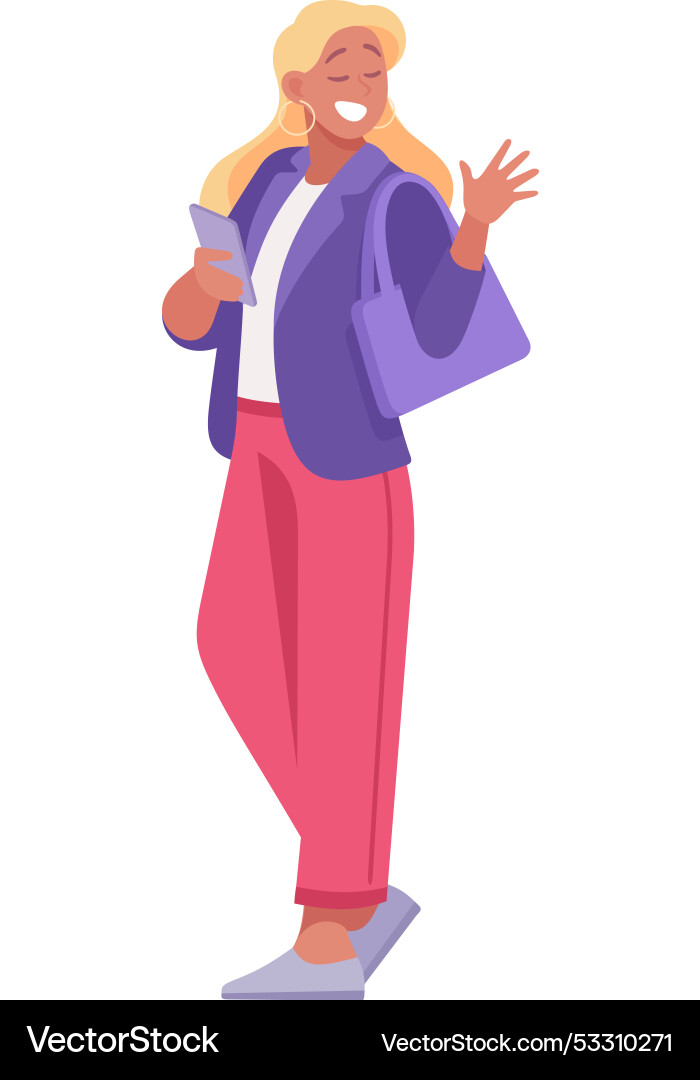 Woman entrepreneur character standing Royalty Free Vector