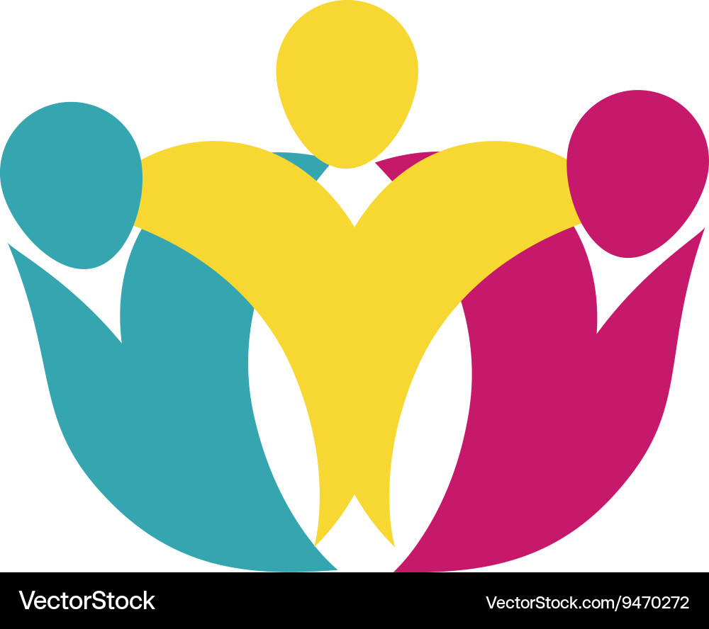 Abstract pictograph icon teamwork concept Vector Image