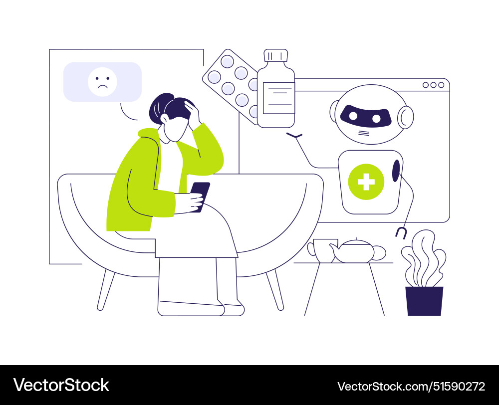 Ai-enhanced telemedicine abstract concept Vector Image
