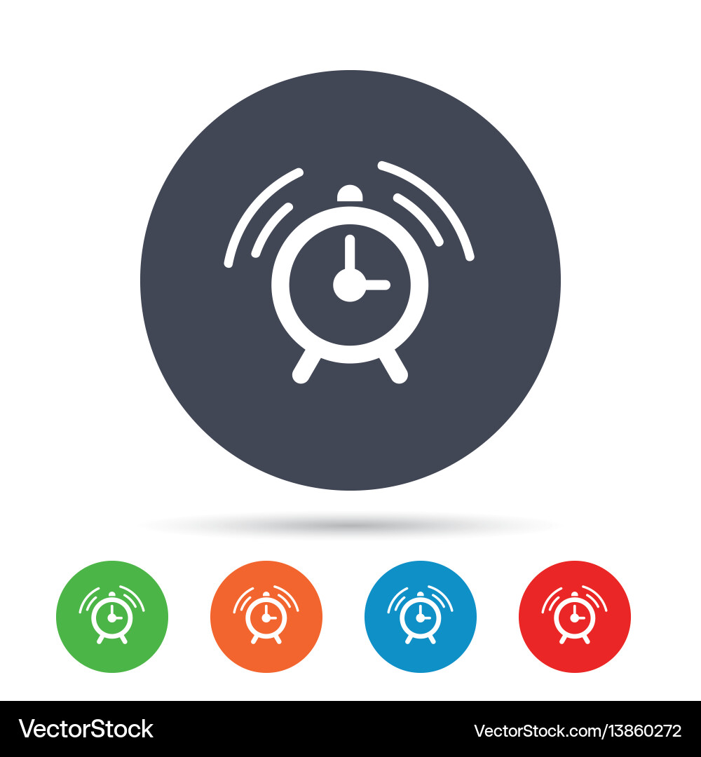 Alarm clock sign icon wake up symbol Royalty Free Vector