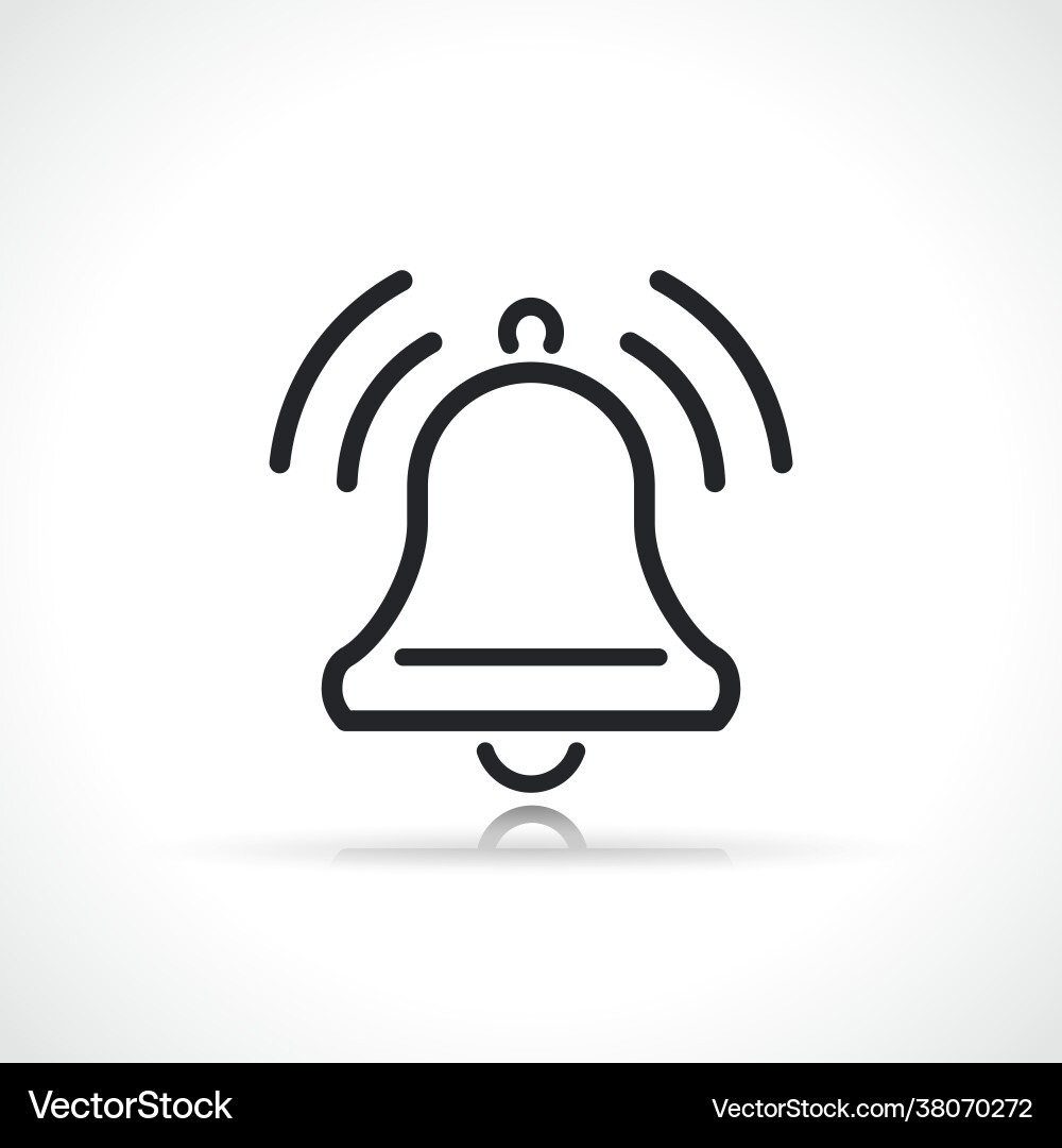 Bell notification or alert icon Royalty Free Vector Image
