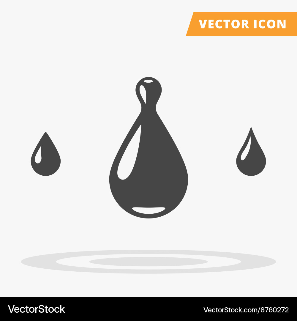 Black drops flat icon Royalty Free Vector Image