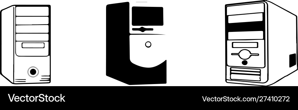 Computer case icon on white background Royalty Free Vector