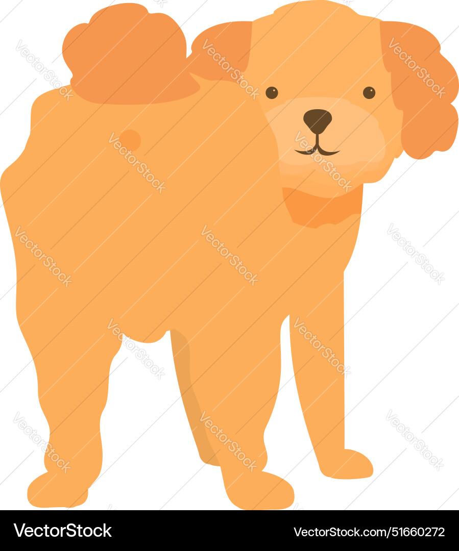 Cute dog standing and looking back over its Vector Image