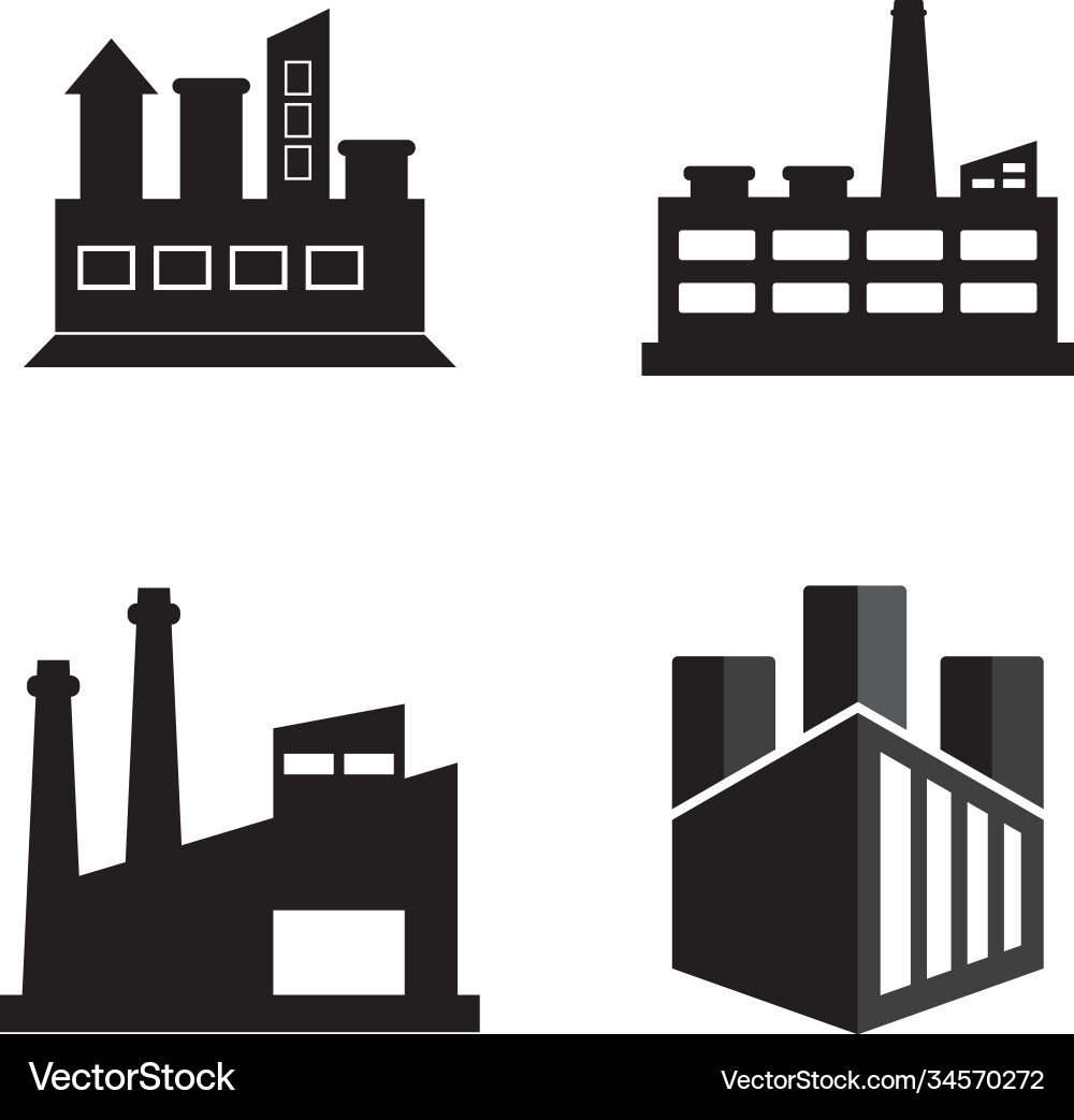 Factory building industrial Royalty Free Vector Image