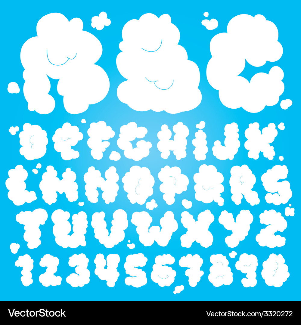 Clouds Font Vector Images (over 10,000)