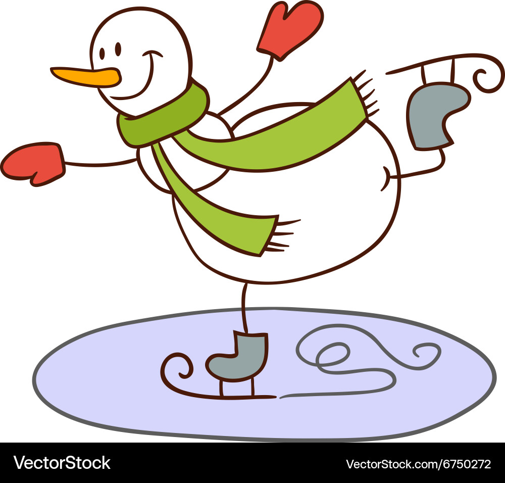 Funny snowman Royalty Free Vector Image - VectorStock