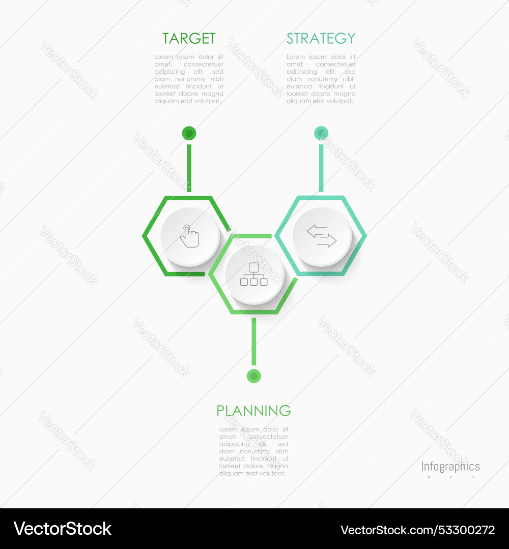 Infographic 3 options design elements Royalty Free Vector