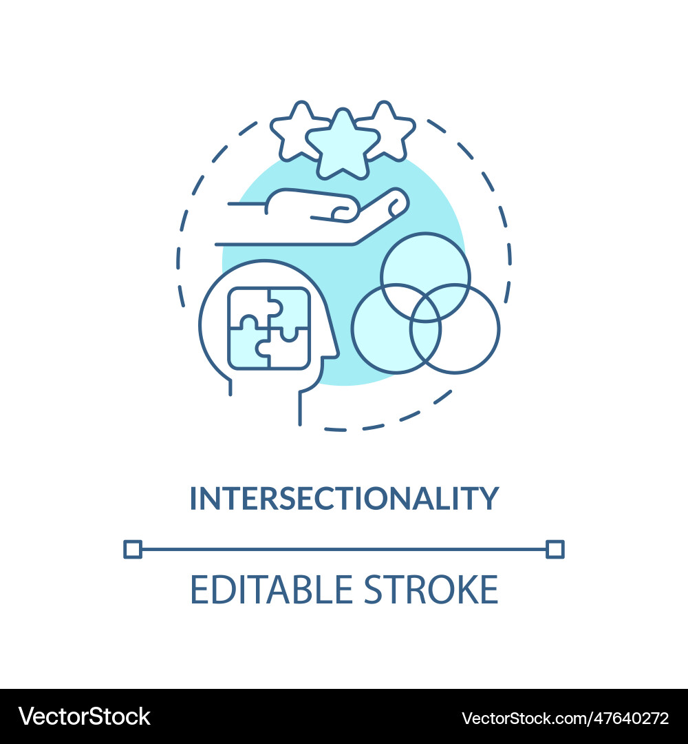 Intersectionality turquoise concept icon Vector Image