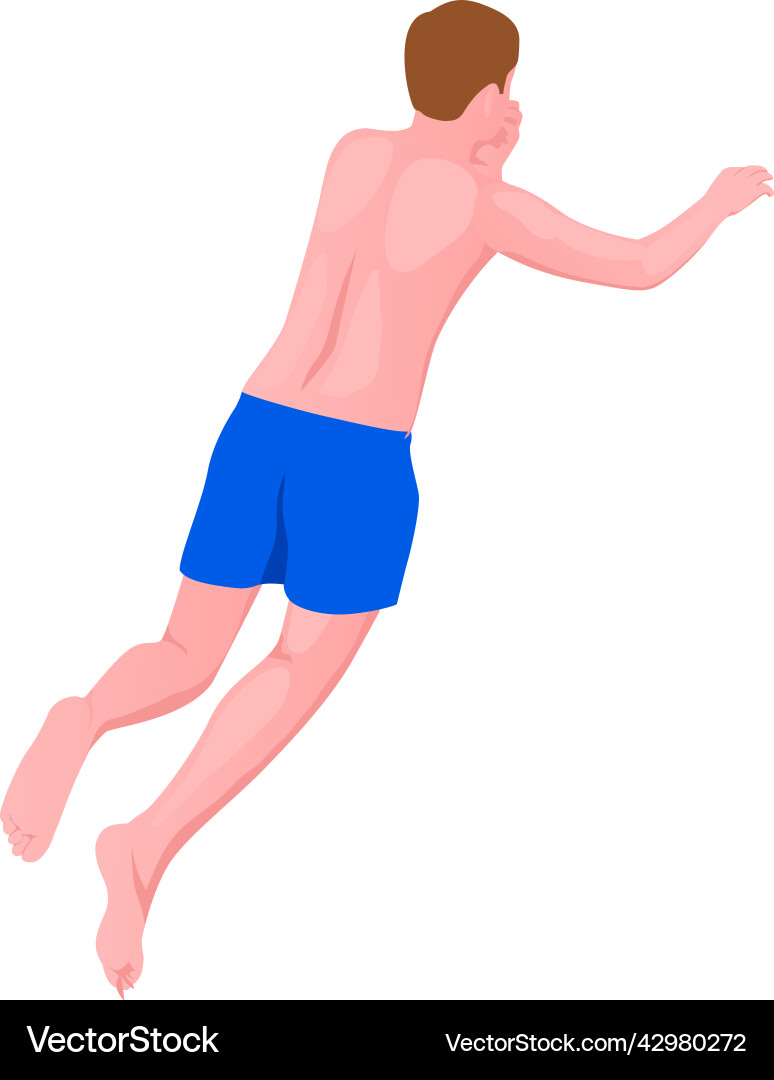 Jumping into water composition Royalty Free Vector Image