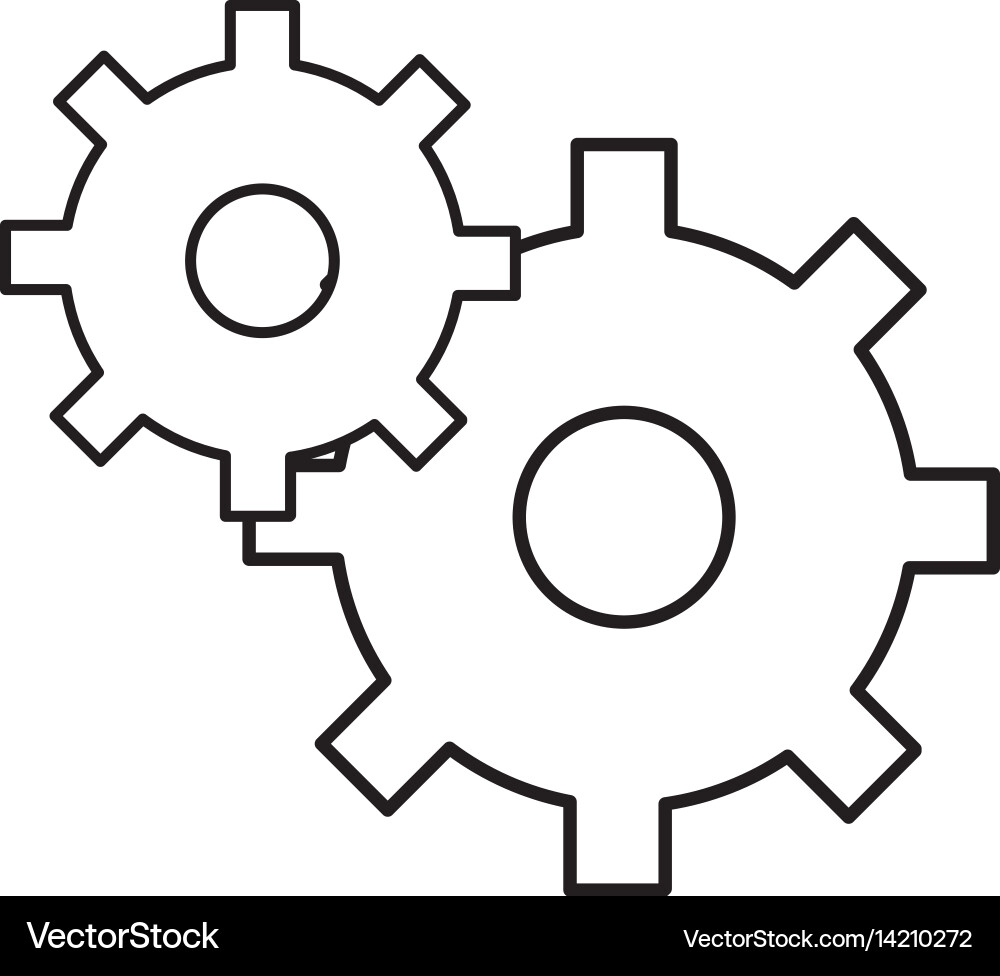 Line gear symbol process industry Royalty Free Vector Image