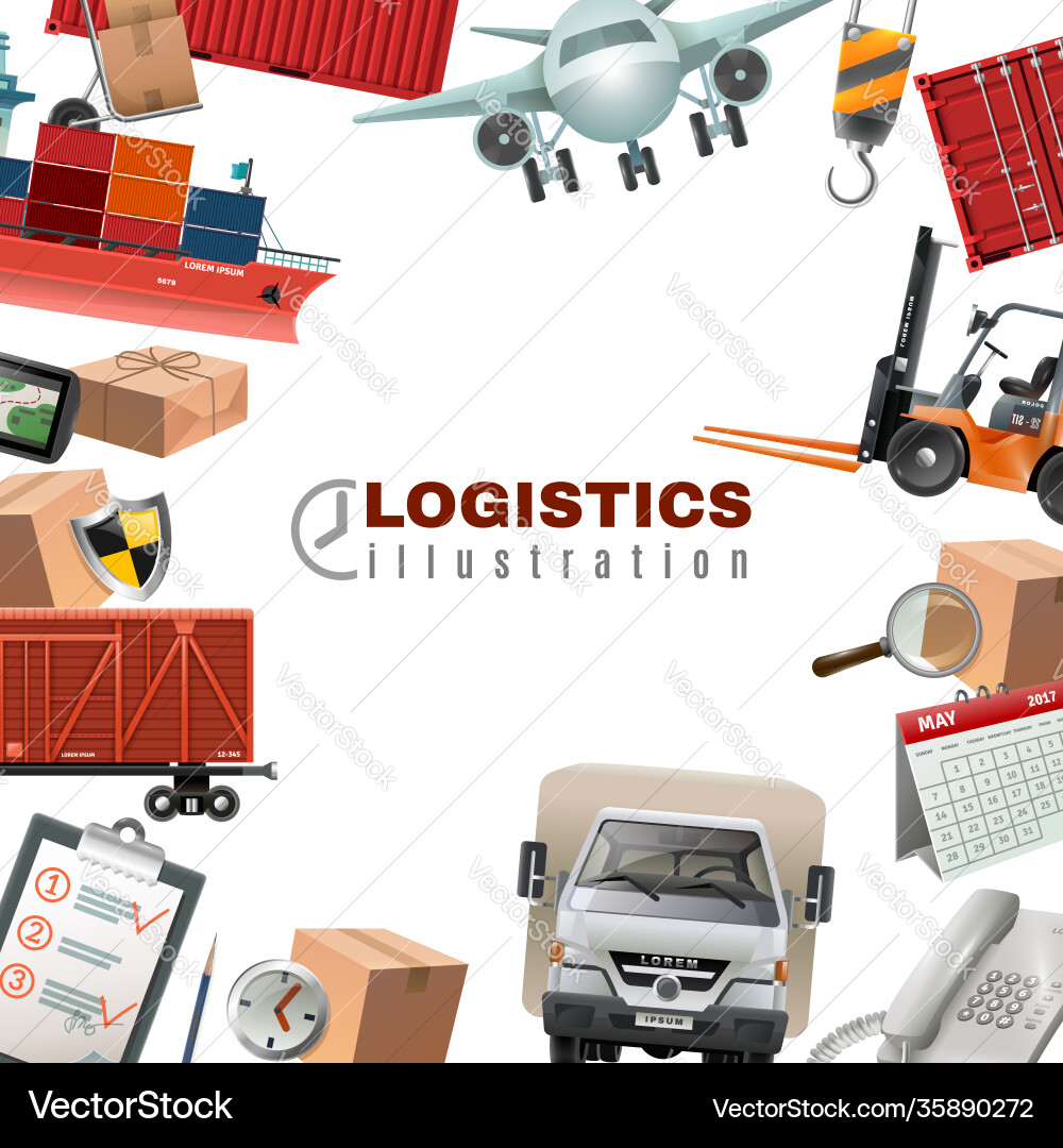 Logistics colorful template Royalty Free Vector Image