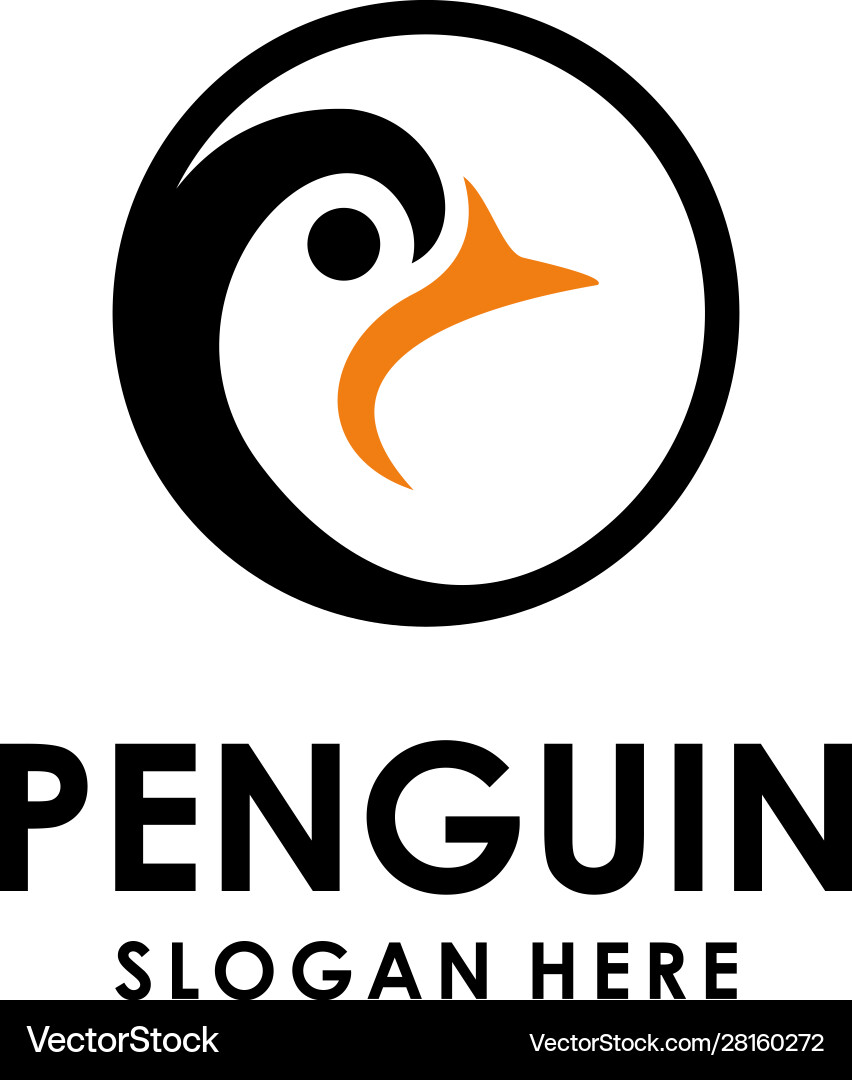 Penguin logo design template Royalty Free Vector Image