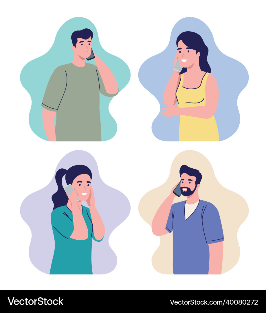 Persons talking phone Royalty Free Vector Image