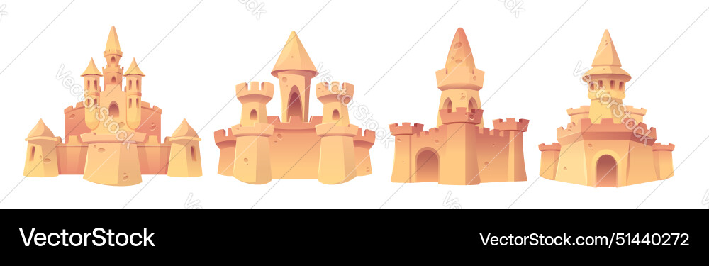 Sand castle for summer beach cartoon Royalty Free Vector