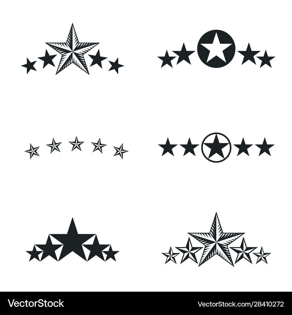 Stars ancient emblems elements set heraldic Vector Image