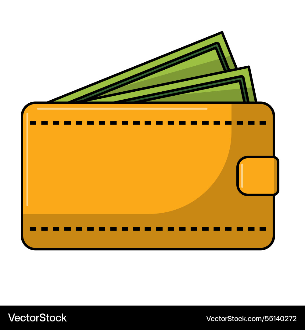 Wallet icon yellow Royalty Free Vector Image - VectorStock