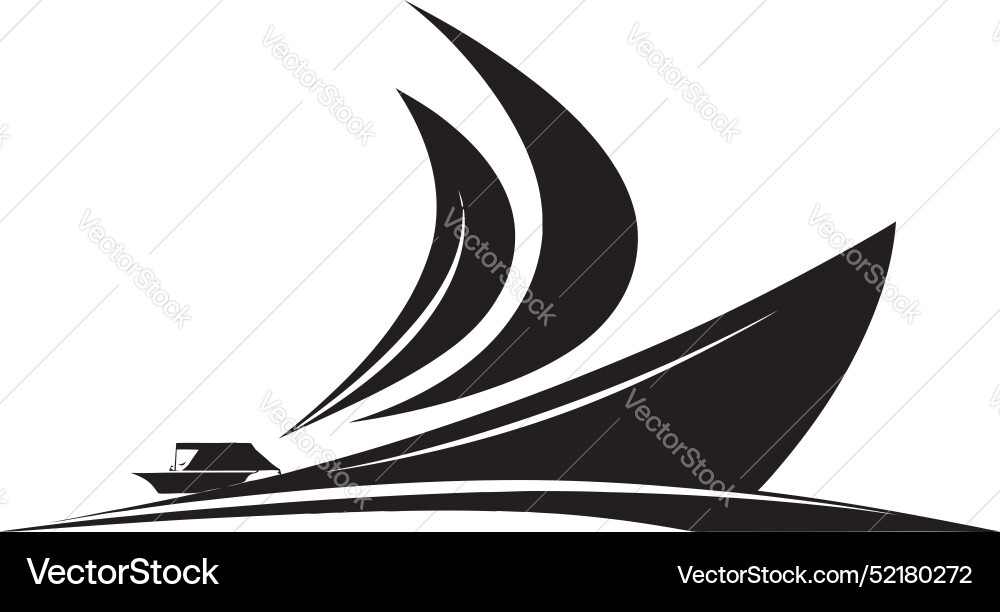 Wee watercraft minimalist boat icon design Vector Image