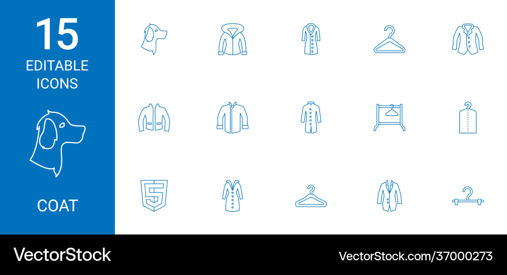 15 coat icons Royalty Free Vector Image - VectorStock
