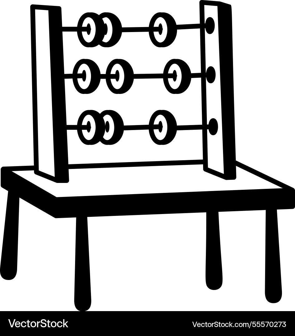 A hand drawn icon of counting beads Royalty Free Vector