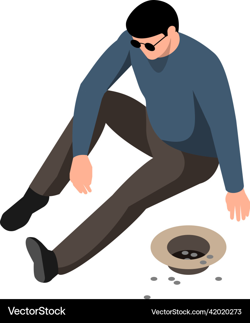 Blind man Royalty Free Vector Image - VectorStock