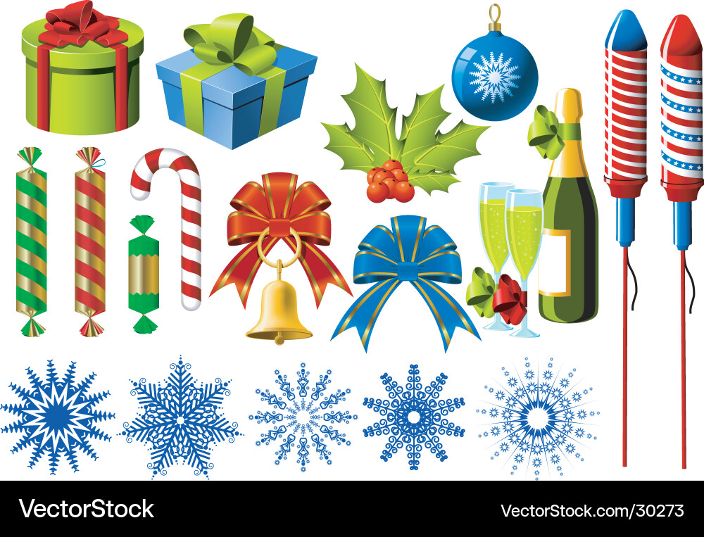 Christmas symbols Royalty Free Vector Image - VectorStock