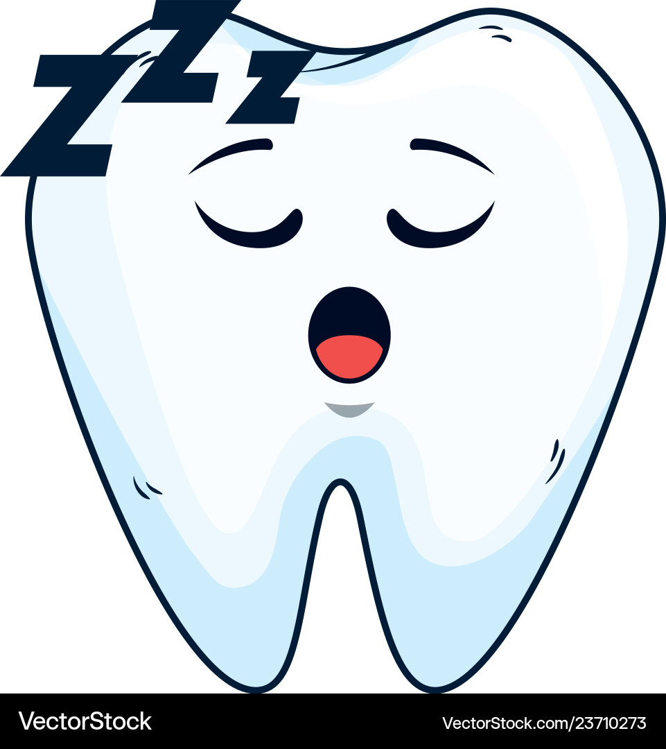 Comic tooth asleep kawaii character Royalty Free Vector