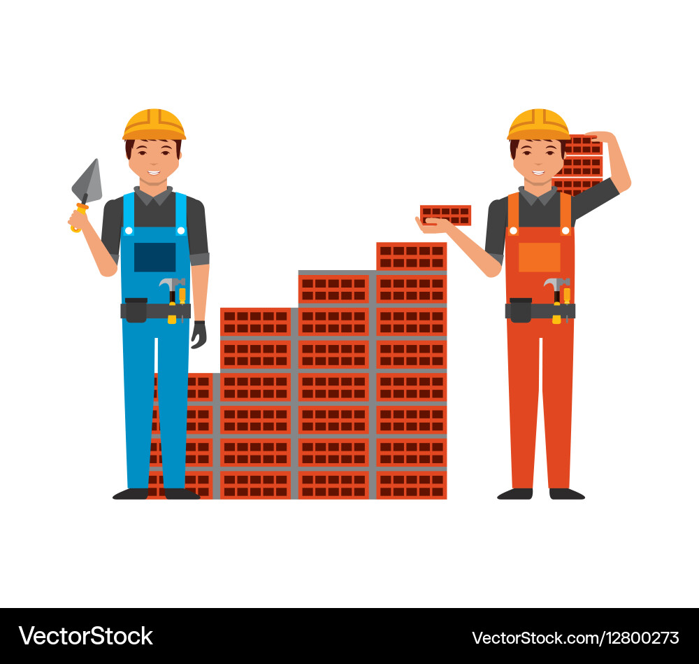 Construction worker cartoon icon Royalty Free Vector Image