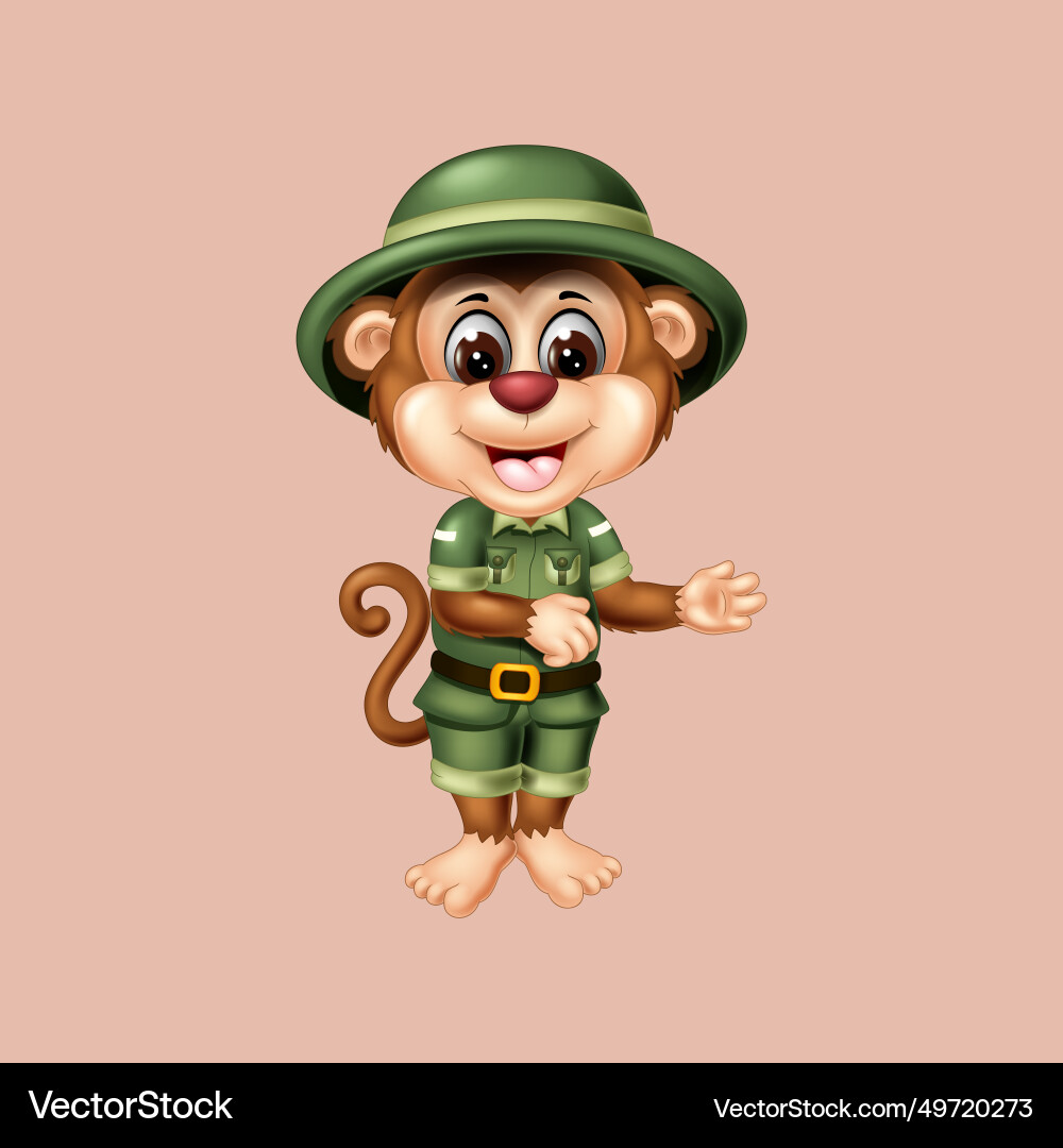 Süße Affe Cartoon Lizenzfreies Vektorbild - VectorStock