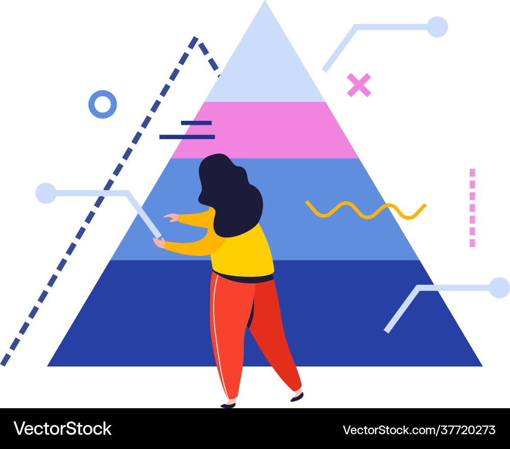 Data analysis pyramid composition Royalty Free Vector Image